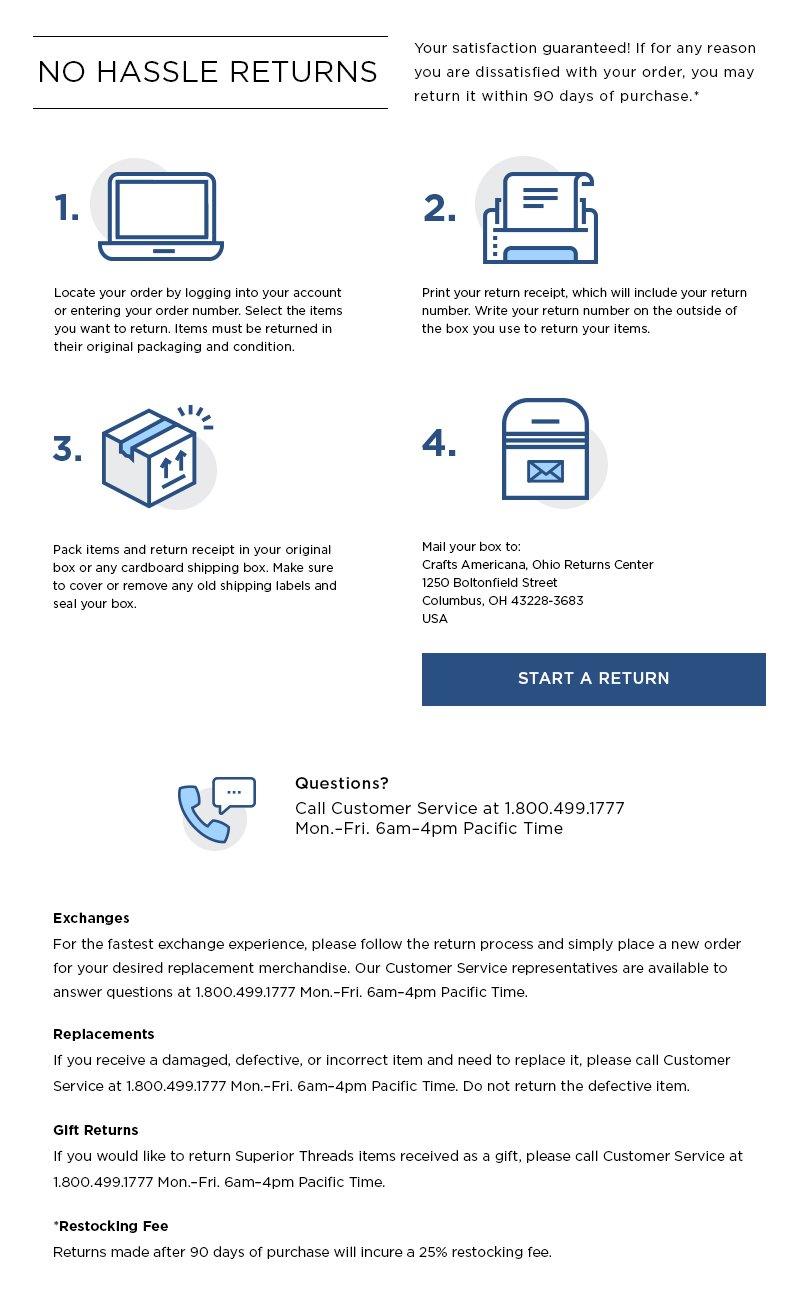 Superior Guarantee & Return Policy