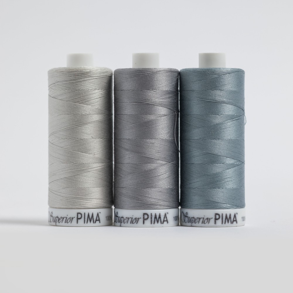 Superior PIMA - Superior PIMA 3 Spool Set - Cloudy Skies Gray | SuperiorThreads.com